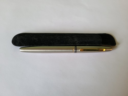 A VINTAGE "RONSON" BALLPOINT PEN (IN SLIP-IN HOLDER): VGC (NEEDS REFILL ...