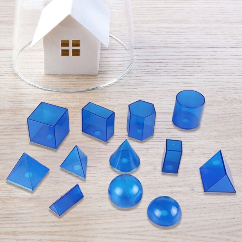 12pcs Geometric Model Disassemble Cube Cylinder Cone Toy Math Resources ...