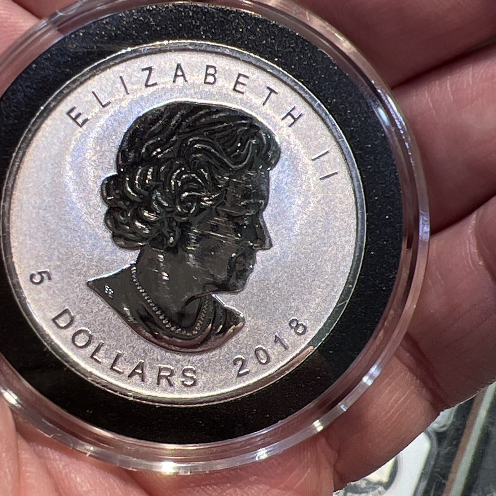 RARE 2018 1 oz .9999 Silver Canadian Maple Leaf REVERSE PROOF Edison ...