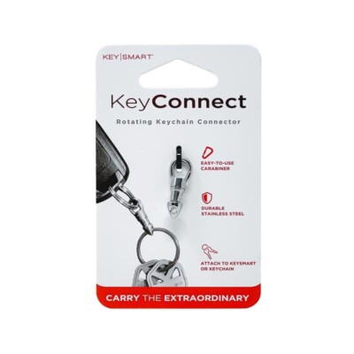 KeySmart KeyConnect Stainless Steel Silver Rotating Swivel Key Ring 1 ...