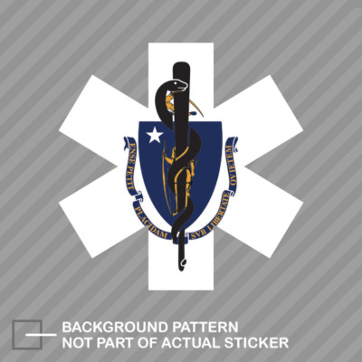 Massachusetts State Shaped EMT Flag Sticker Decal Vinyl EMS Paramedic ...