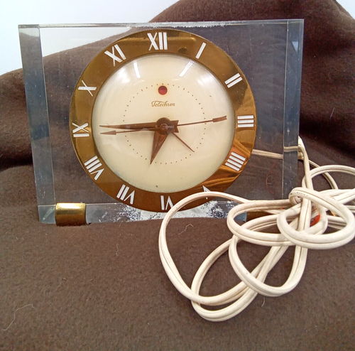 Telechron Airlux Clock Electric Lucite Alarm 7HA141 Deco Cord USA Not ...