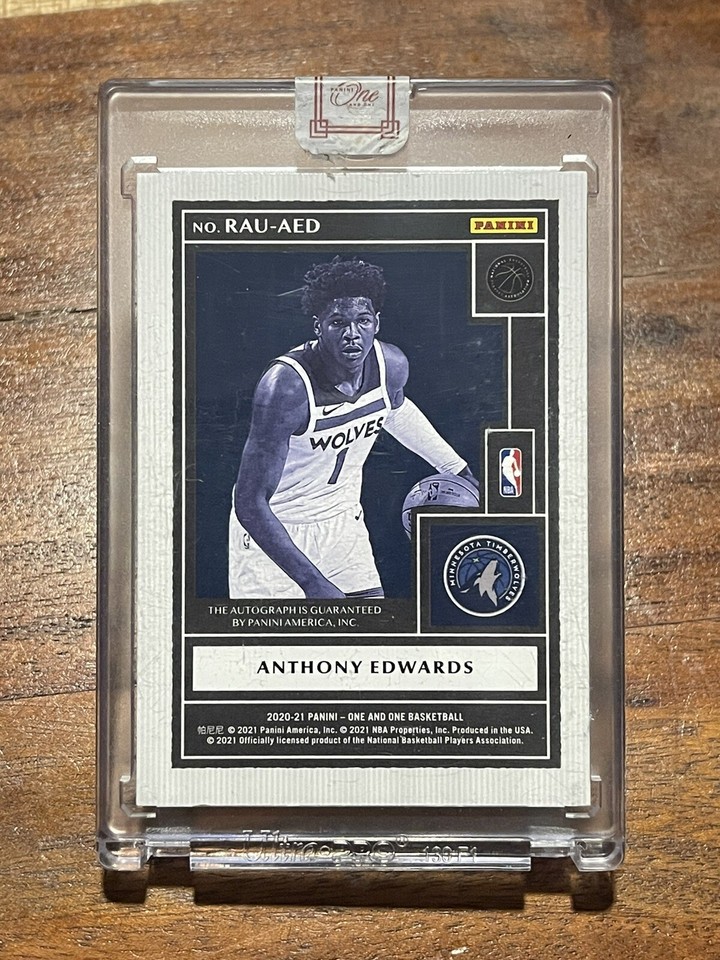 Anthony Edwards 2020-21 Panini One And One Rookie Purple Auto /35 ...
