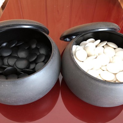 Go Stones Plastic made White & Black stones and Container Igo Japan 502 ...
