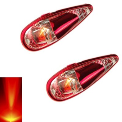 RED TEARDROP TURN SIGNAL INDICATOR AMBER BULB MOTORCYCLE MOTORBIKE ...