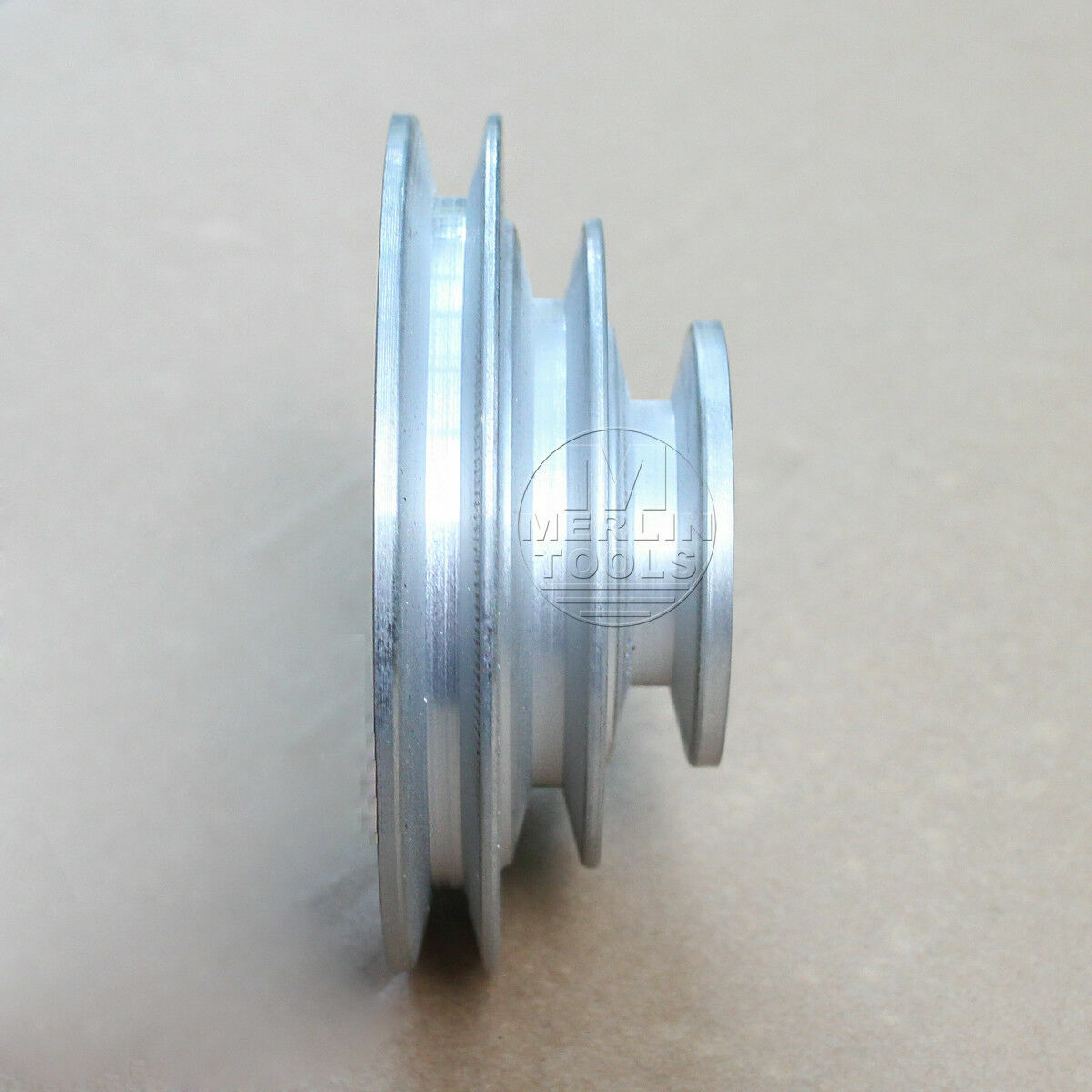 16 to 20mm Bore, V groove 3 Step Pulley For 3/8" = 9.525mm Belt width ...