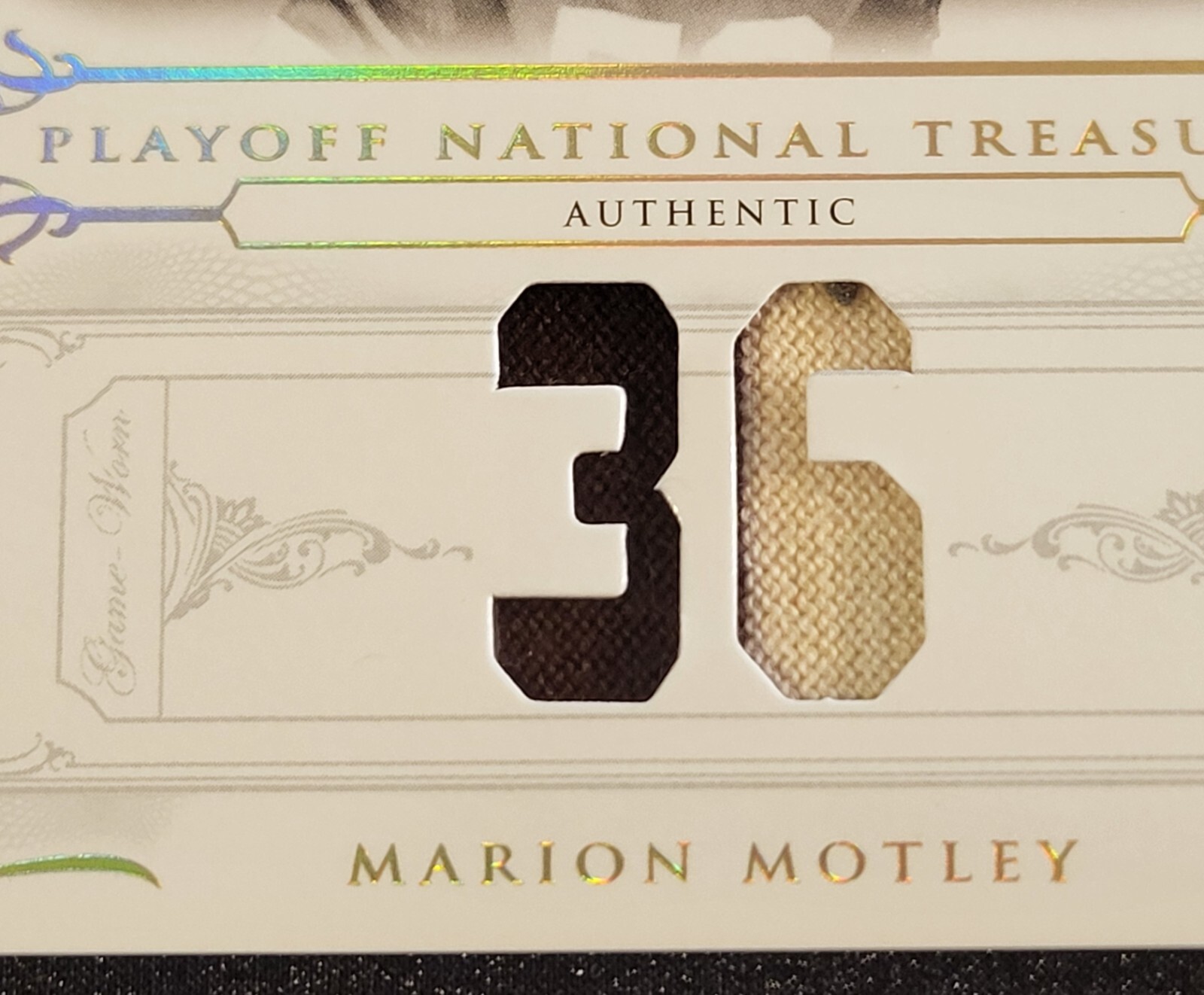Marion Motley 2011 National Treasures #96 Authentic 2-Color Patch 28/36 ...