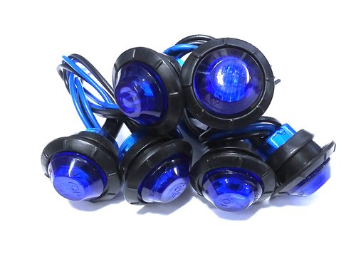 6 Super Bright 12 volt AC/DC Waterproof Snap-In Blue LED Courtesy ...