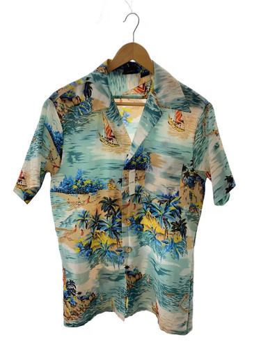 TOWN CRAFT Aloha Shirt, Medium, Polyester, Multicolor, All-Over Print ...