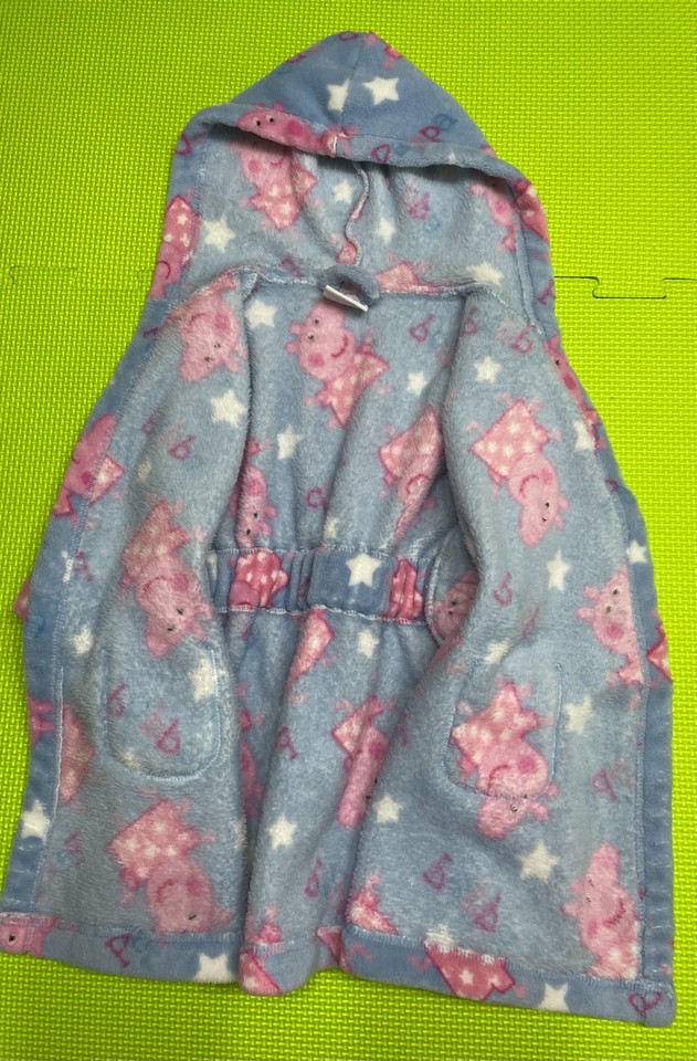 Peppa Pig Kids Bathrobe Dressing Gown Kids Size Age 1 to 1 1/2 yrs ...