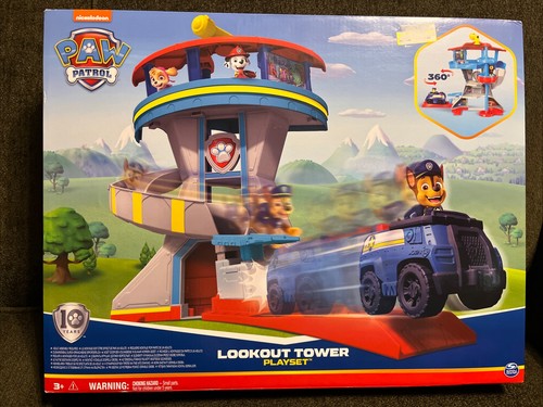*NEW* Paw Patrol Lookout Tower Playset Toy Car Launcher & 2 Chase ...