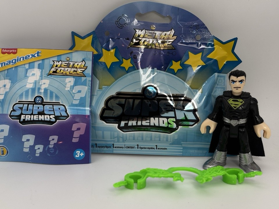 Imaginext DC 2025 METAL FORCE Blind Bag BLACK SUIT SUPERMAN figure ...