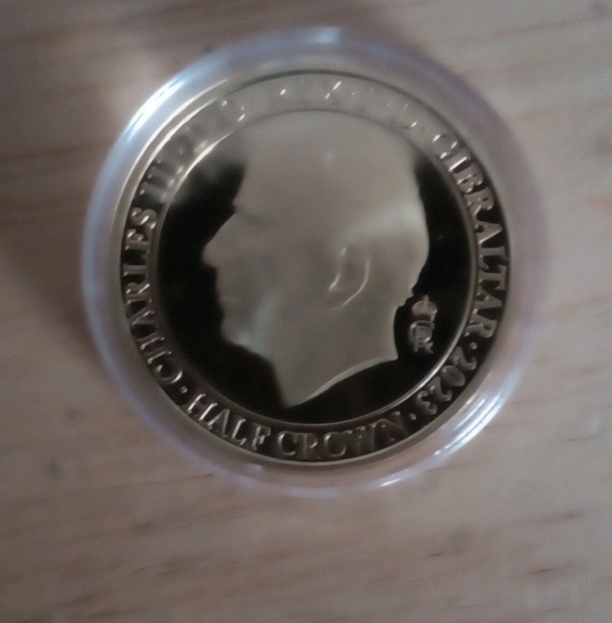 2023 Gibraltar Charles Iii Gold Plated Half Crown Coronation Coin ...