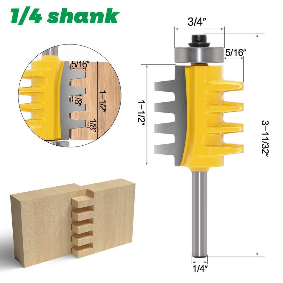 6/8mm Finger Glue Joint Router Bit Shank Woodworking Milling Cutter ...