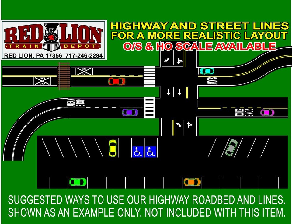 HIGHWAY STREET 5" X 36" ROADBED BLACK MATTE STRAIGHT TRAIN GARDEN ...