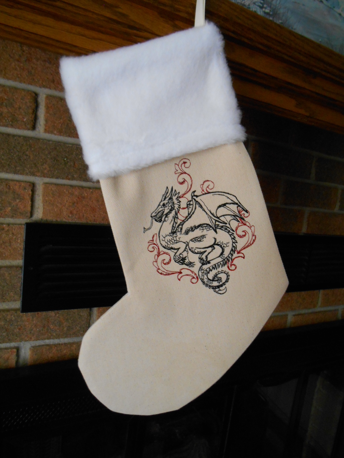 Dragon, Flames, Asian HANDMADE EMBROIDERED CHRISTMAS STOCKING | eBay