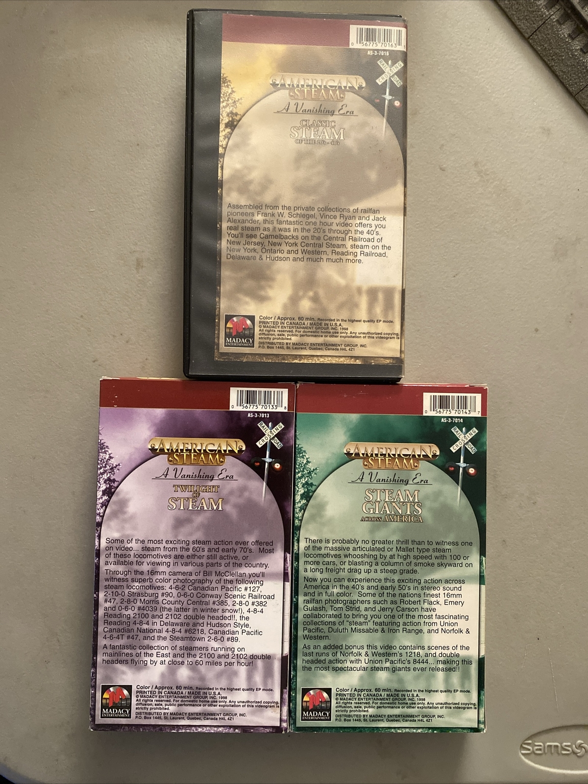 American Steam VHS Lot Of 7 Vanishing 1998 Green Frog Productions 1218 ...