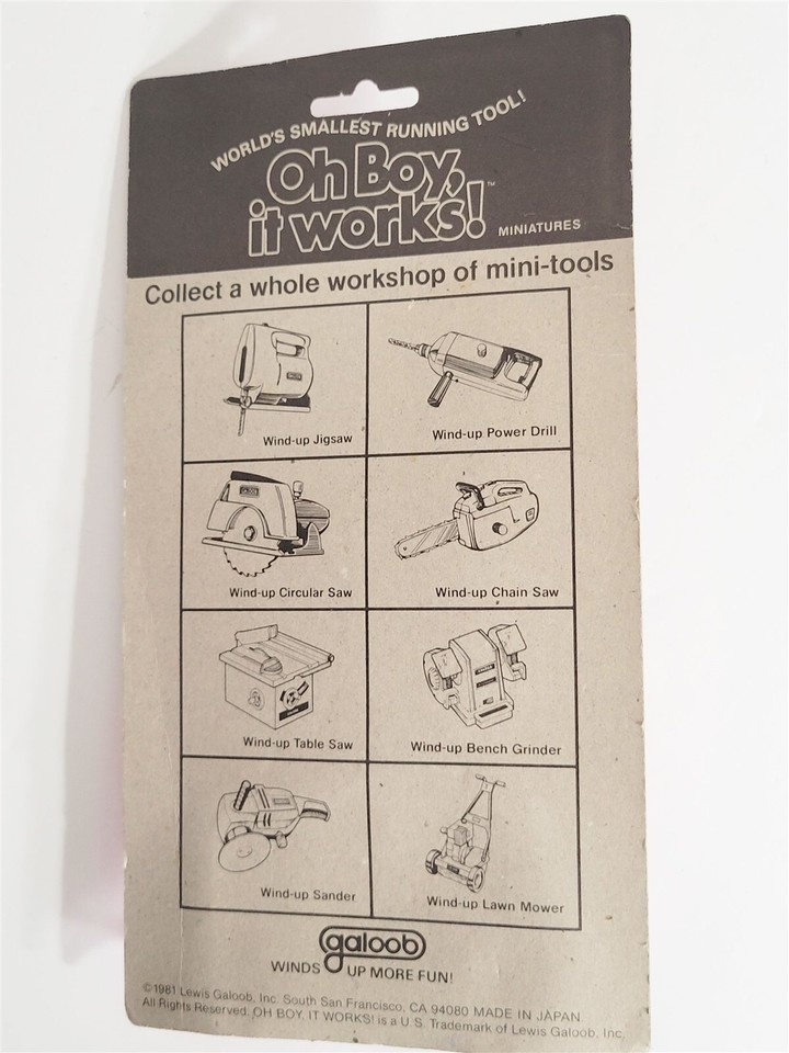 Galoob Oh Boy it Works! Wind-Up Sander Toys 1981 Sealed | eBay