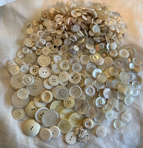 HUGE GROUP White & IVORY PLASTIC BUTTONS - ALL SIZES | eBay