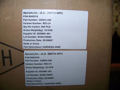 Apcom Inc. A.O.Smith WPC Wiring Harness 500 each | eBay