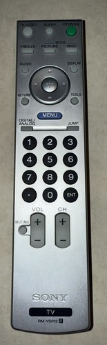 Genuine Sony RM-YD012 Bravia TV Remote Control Silver KDL-40V2500 KDL ...