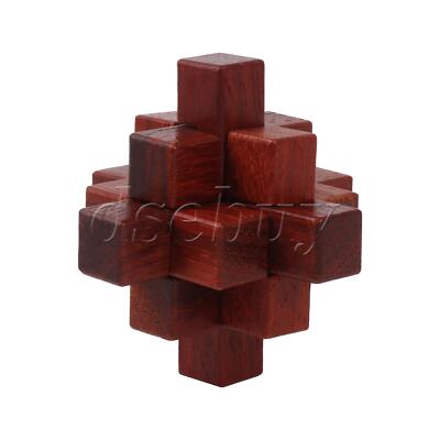 3D Wooden Puzzles Kongming Lock Square Lock Cube Brainteaser 3.54x3.54 ...