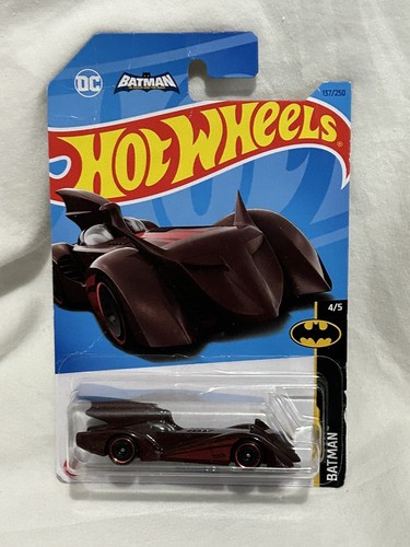 Hot Wheels Mattel 2023 Batmobile Red Maroon Burgundy 4/5 Batman Car 137 ...