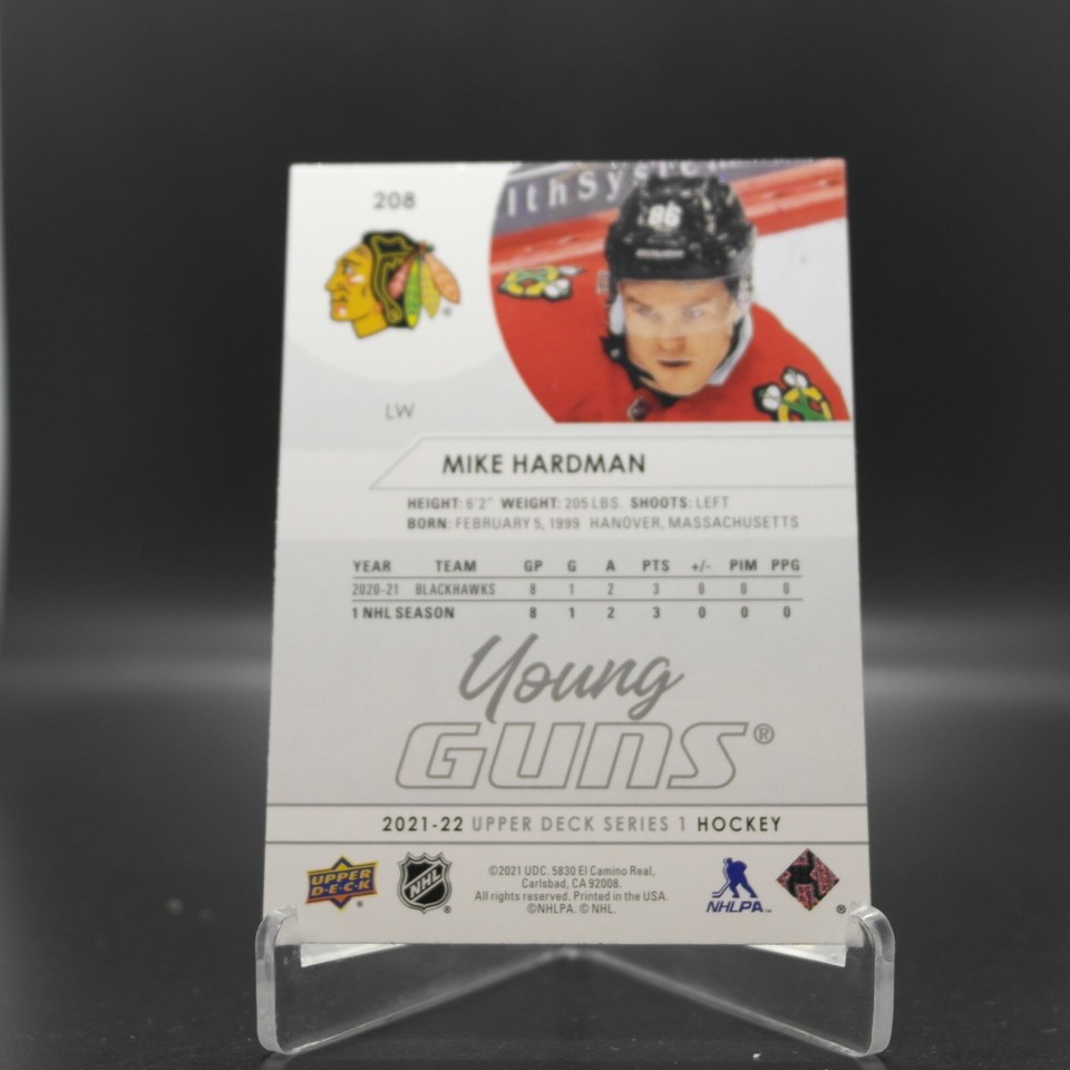 2021-22 Upper Deck Mike Hardman Young Guns Rookie #208 RC Chicago ...