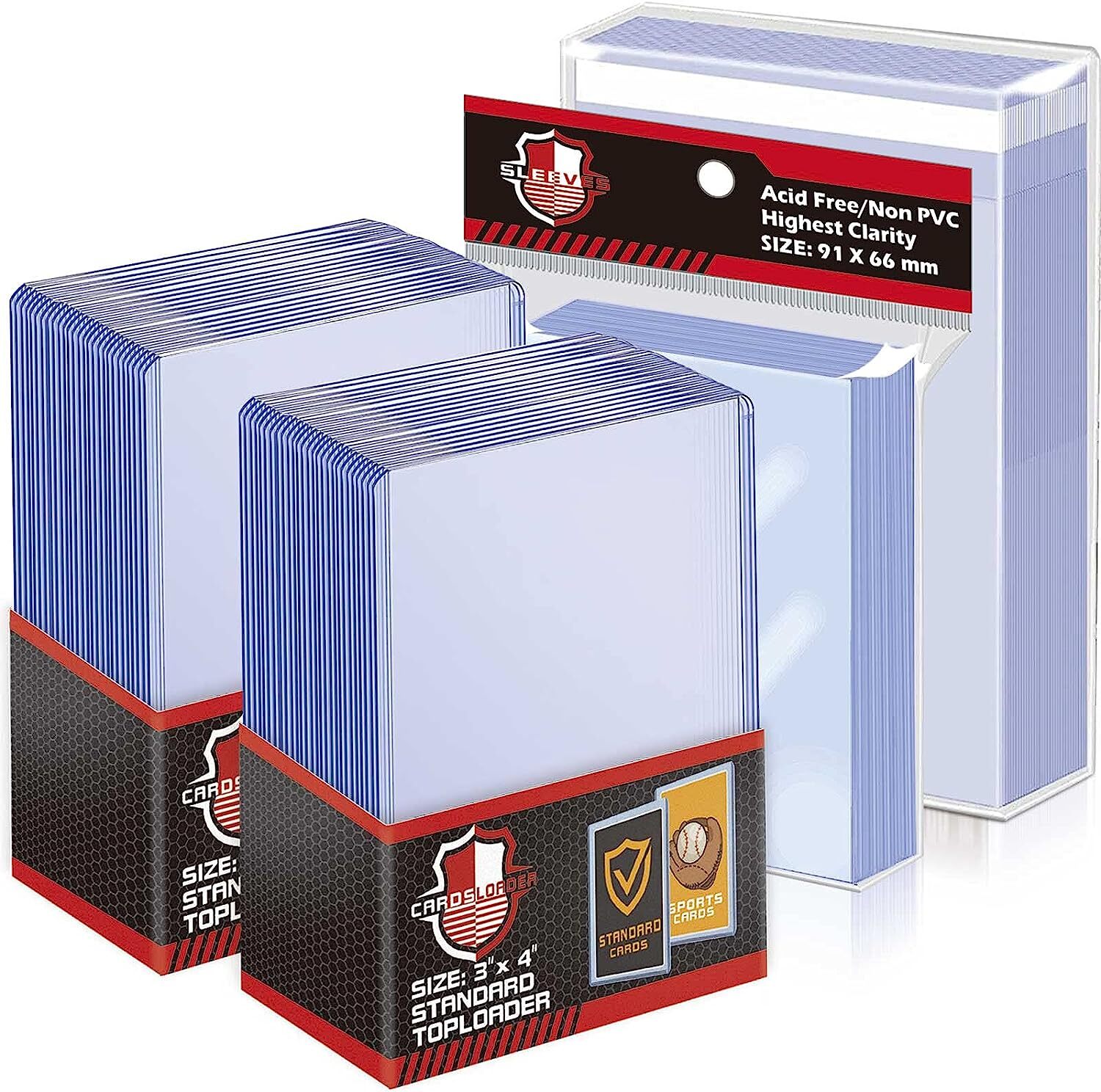 Top Loaders Trading Card Sleeves Baseball Protector Fit Hard Plastic 50 ...