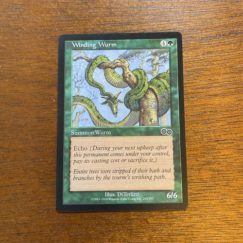 Winding Wurm Worm NM+ NEVER PLAYED MTG Urza's Saga Magic VINTAGE FREE ...