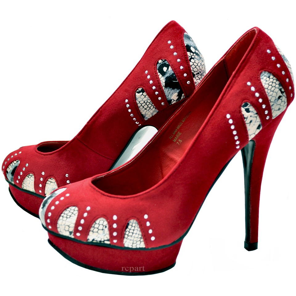 New women's shoes snake print suede like stilettos pumps casual formal ...