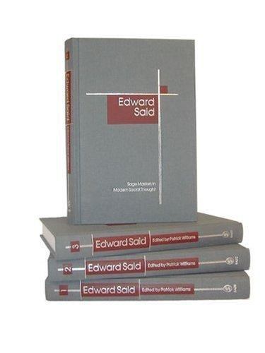 Sage Masters in Modern Social Thought Ser.: Edward Said by Patrick ...
