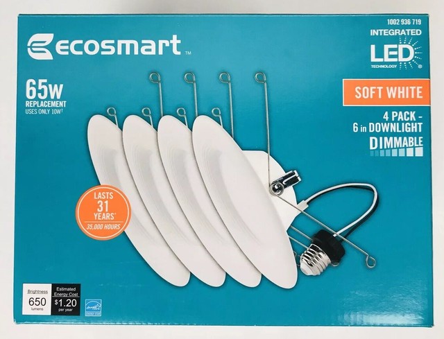 Ecosmart 65w Equivalent Soft White Dimmable LED Br30 Indirect Recessed ...