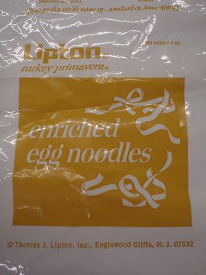 Vintage 70's Lipton Tea Turkey Primavera Dinner Plastic Wrapper Paper ...
