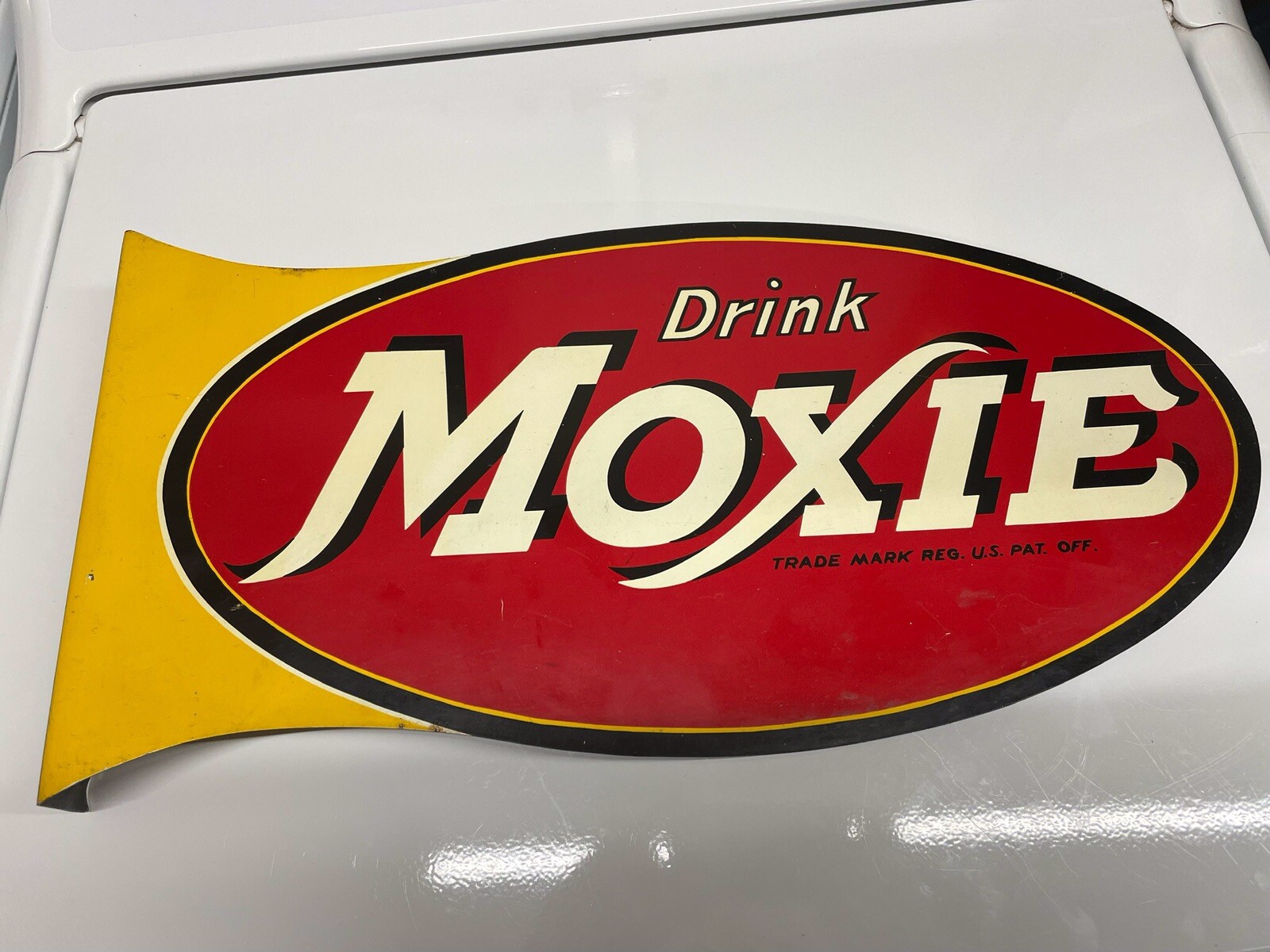 Drink Moxie flange tin sign Soda Original Circa 1940 Rare 9x18 Nice ...