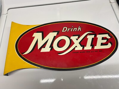 Drink Moxie flange tin sign Soda Original Circa 1940 Rare 9x18 Nice ...