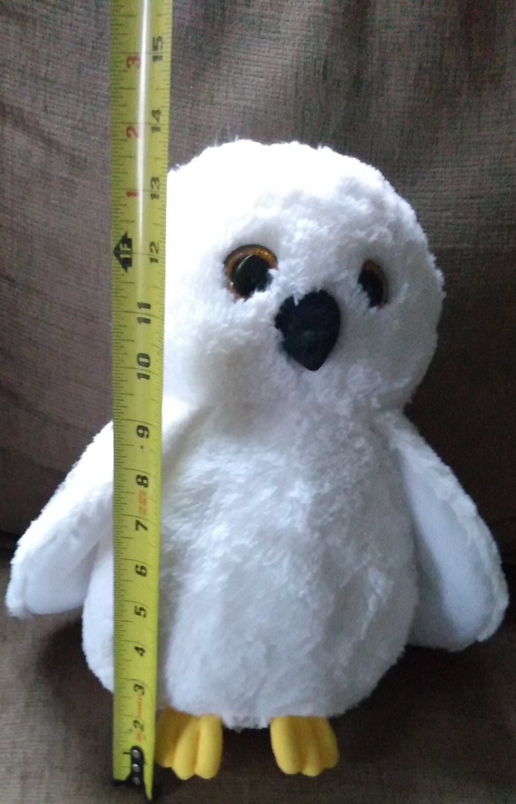 Wizarding World of Harry Potter White Owl HEDWIG Plush Owl Glitter Eyes ...
