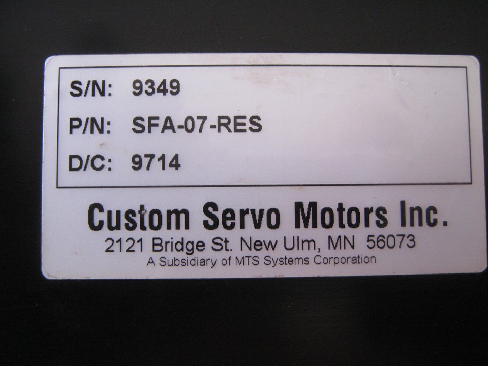 Custom servo Motors SFA-07-RES Servo amplifier, MTS, Parker | eBay