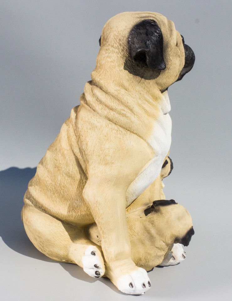 Piggy Bank Adult Pug Dog Figurine Large Statue Money Coins Box ...