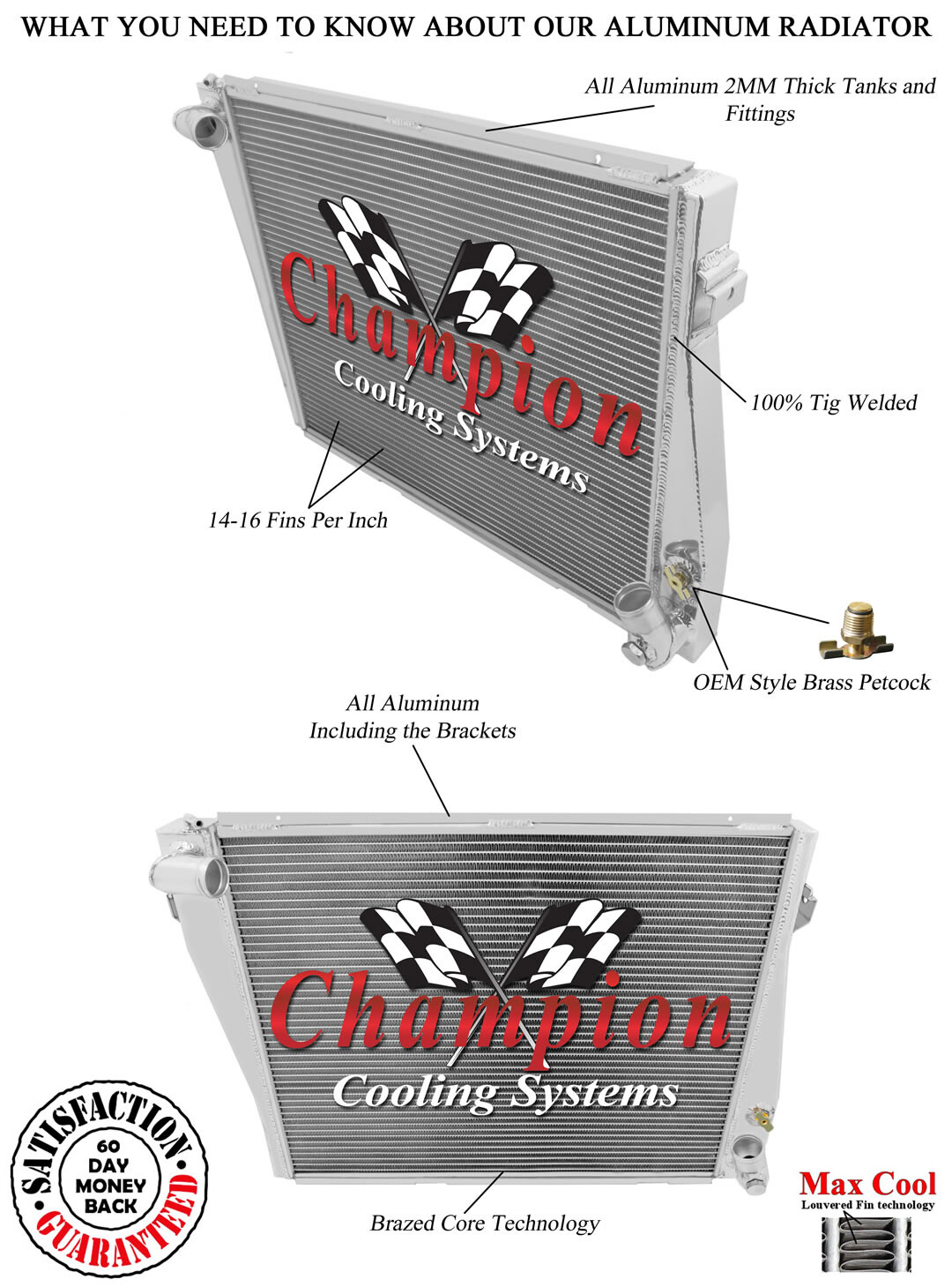 2 Row AAR Champion Radiator for 1969 1970 BMW 2500 L6 | eBay