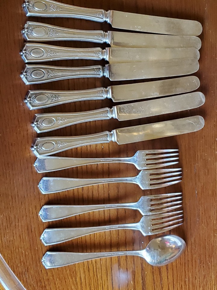 Antique community silver plated in triple + flatware 1911 Louis XVI ...