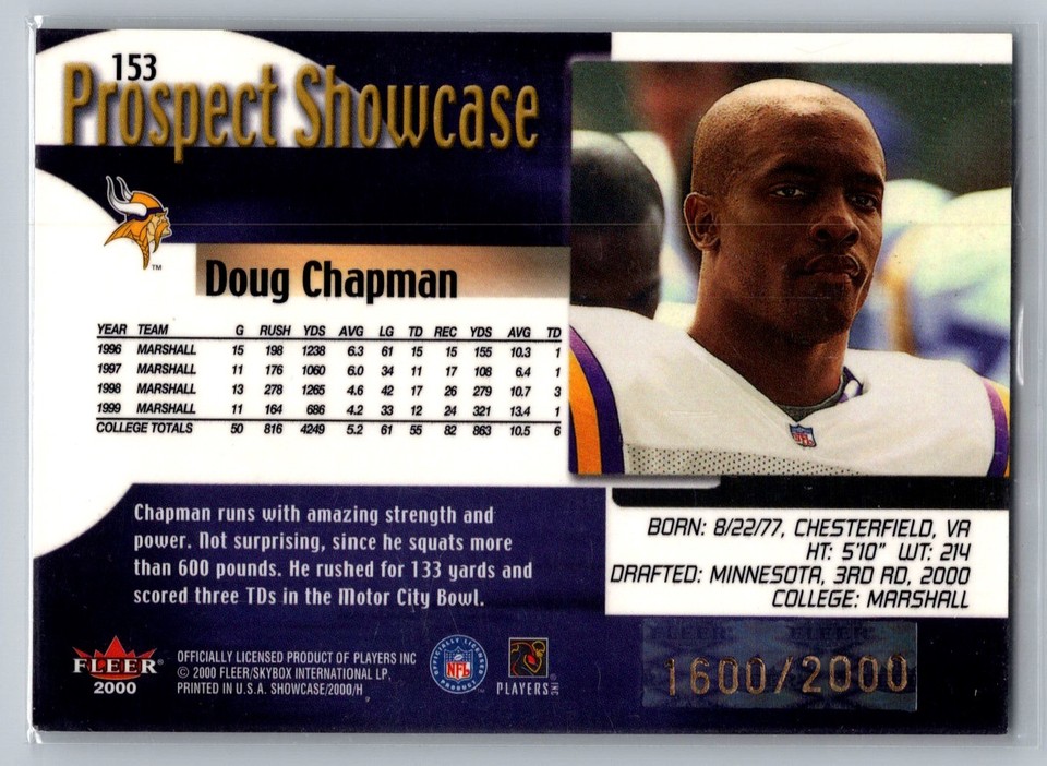 2000 Fleer Showcase #153 Doug Chapman #/2000 | eBay