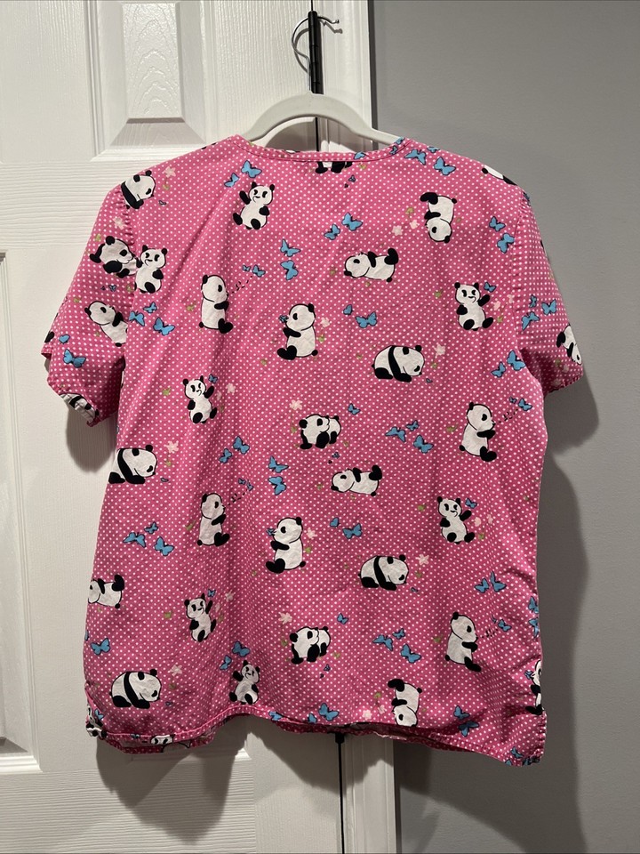 Panda Print Scrub Top Women’s Large | eBay