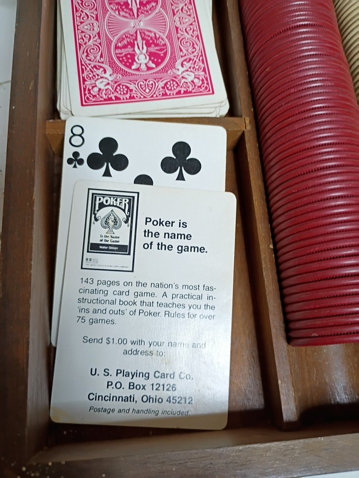 Vintage Solid Wood Poker Chip Set | eBay