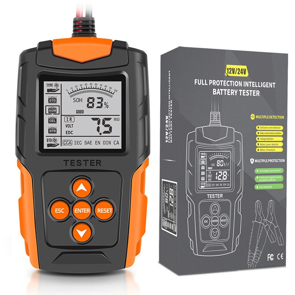12V 24V Car Load Battery Tester Digital Analyzer Diagnostic Tool LCD ...