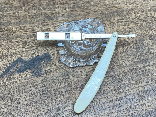 Vintage Made In USA Replaceable blade Straight Razor handle ~Pat. May ...