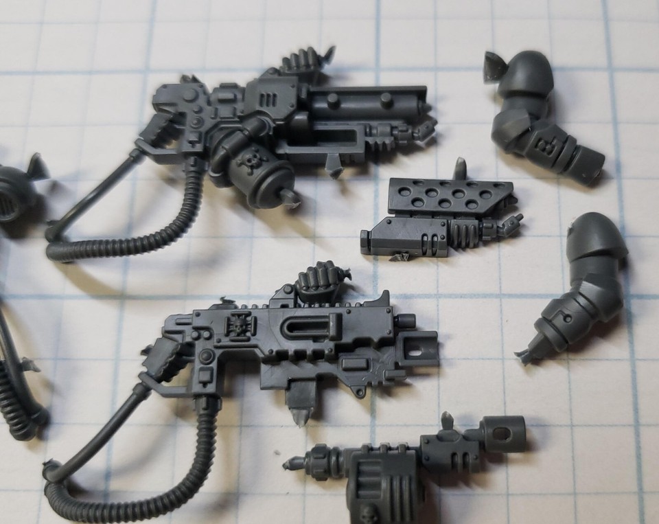 40k Space Marines Bits Sternguard Veterans Heavy Bolter & Pyrecannon w ...