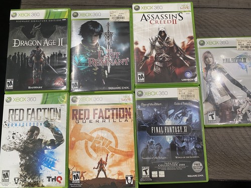 Xbox 360 Lot Of 7 Games- Final Fantasy Dragon Age Red Faction ...