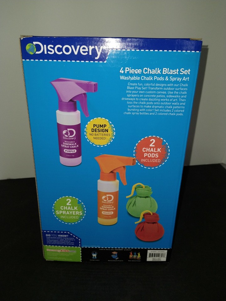 NEW Discovery Kids Chalk Blast Set w/ Chalk Sprays & Bombs [Blue/Purple ...