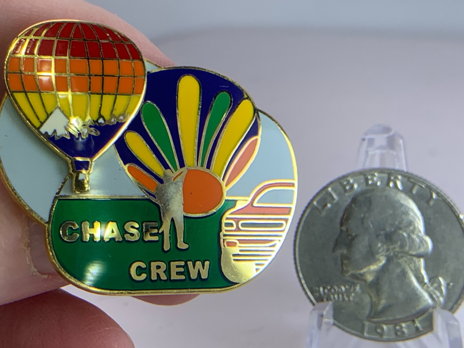 Hot Air Balloon Chase Crew Vintage Tack Pin T-3423 | eBay
